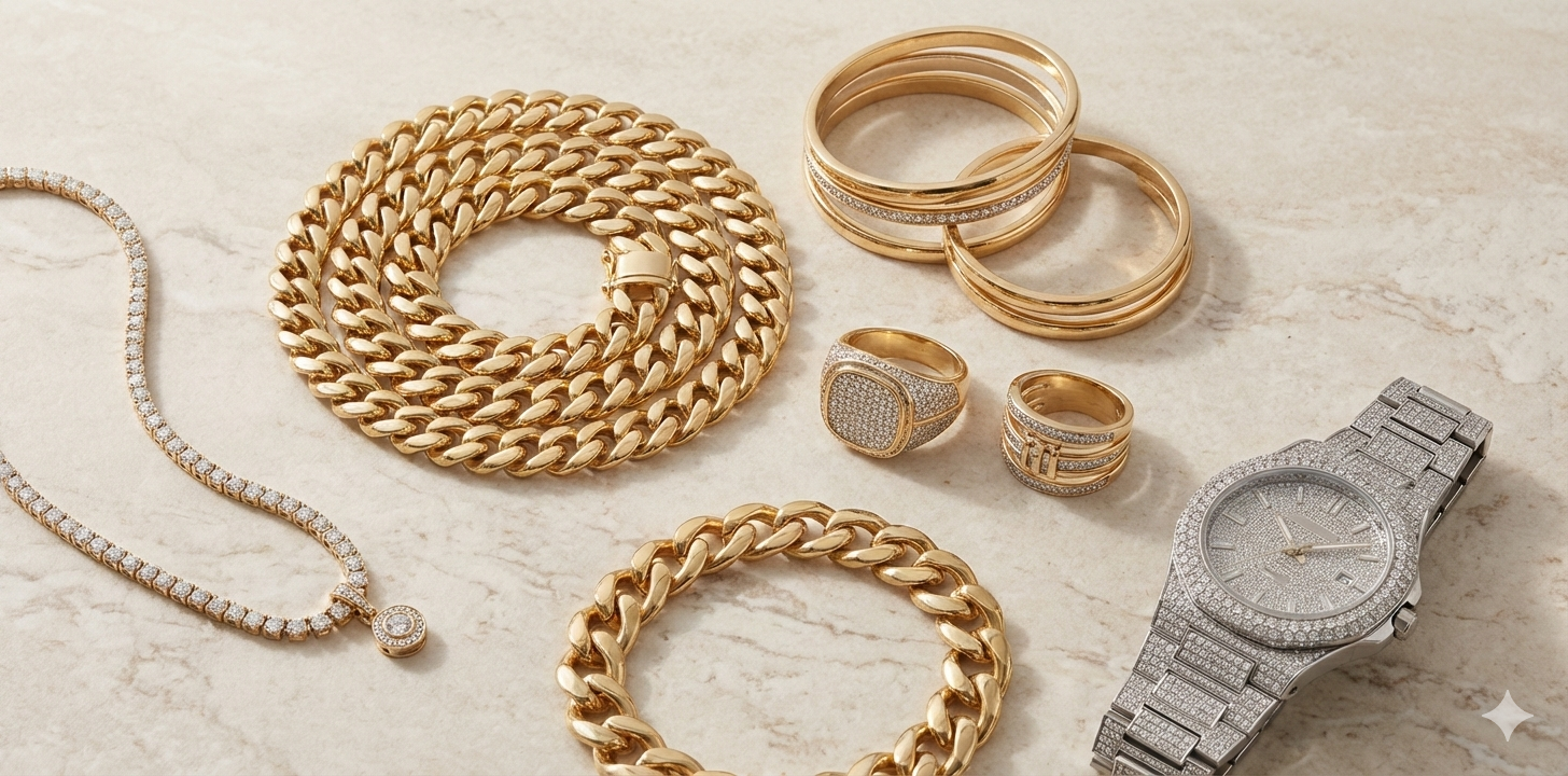Types og Hip Hop Jewelry - Cuban Link Chain, Rings, Watches & More